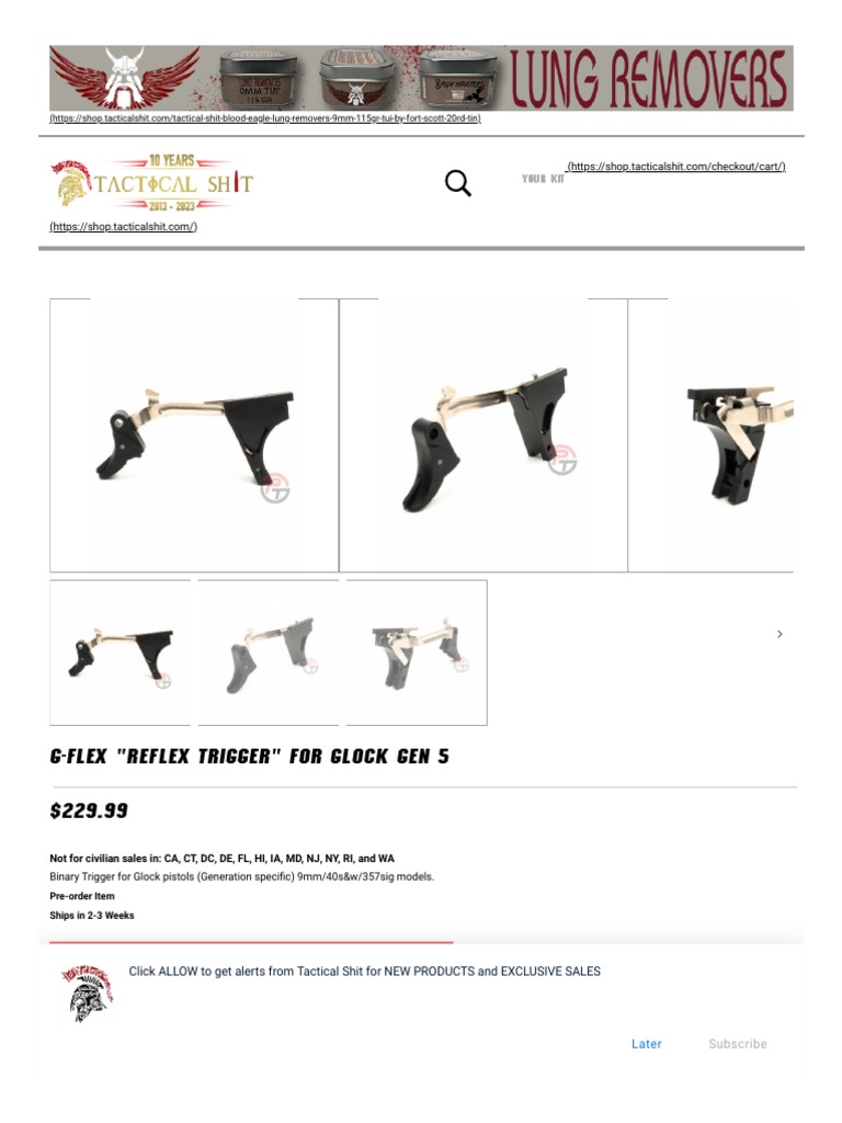 G-Flex Reflex Trigger For Glock Gen 5 PDF | PDF | Trigger (Firearms ...