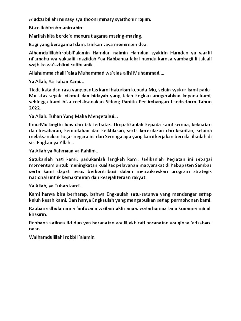 DOA Sidang PPL | PDF