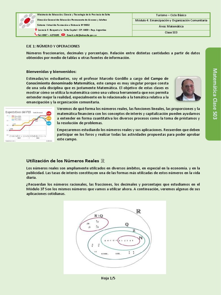 T B 4 220 S03 Matemática Pdf Número Real Matemáticas