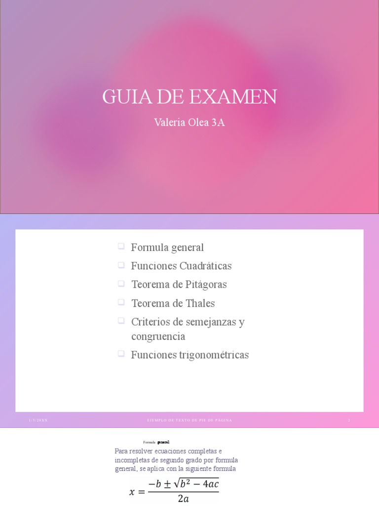 Guia Examen Valeria Olea 3a | PDF | Geometría | Geometría del plano ...