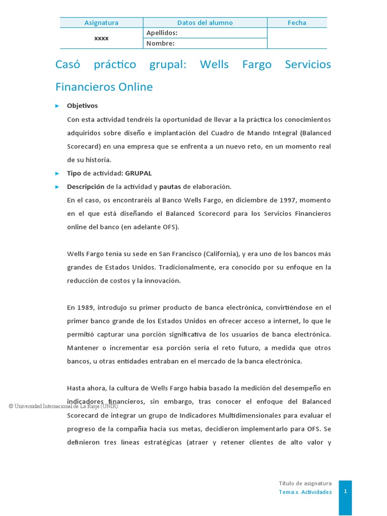 Caso 3 Wells Fargo | PDF | Bancos