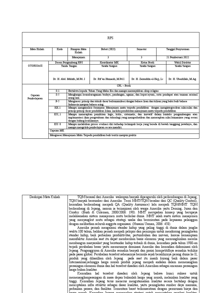 Manajemen Mutu Pendidikan | PDF | Bisnis | Pengembangan Diri