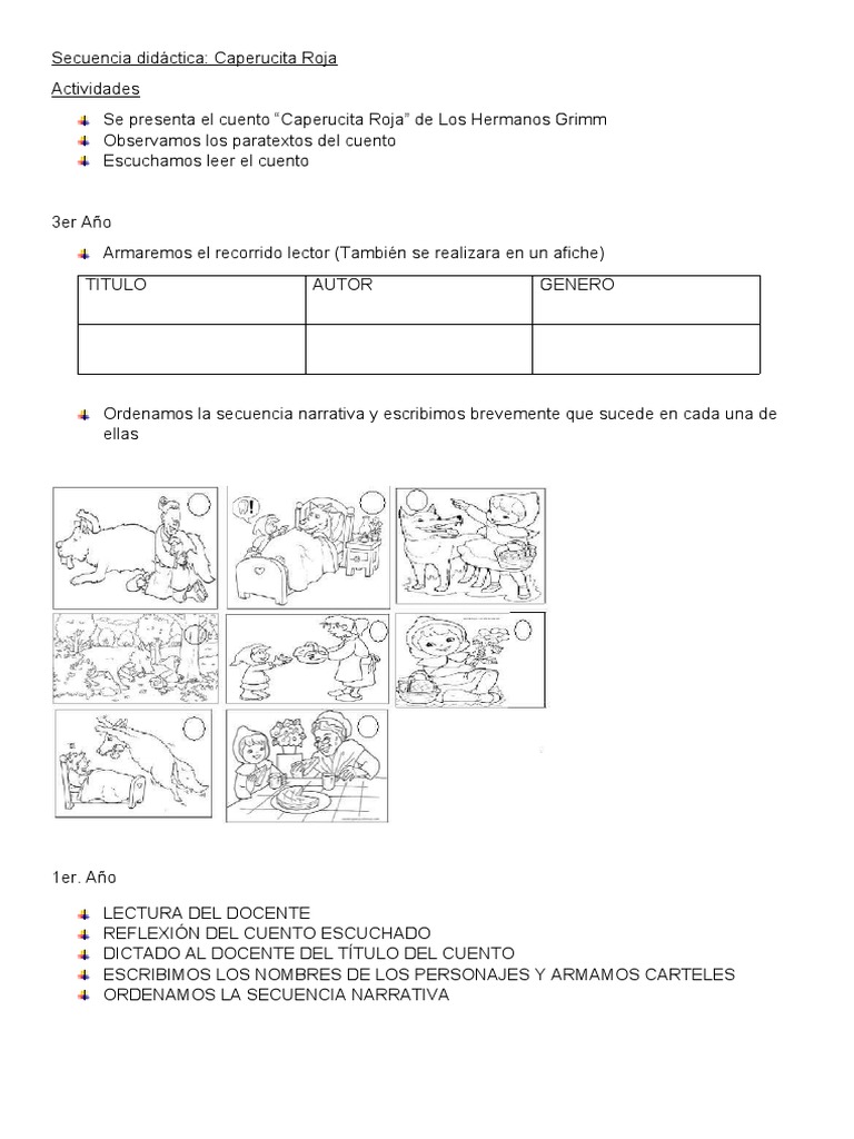 Secuencia Caperucita Roja | PDF | Cuentos | Caperucita Roja