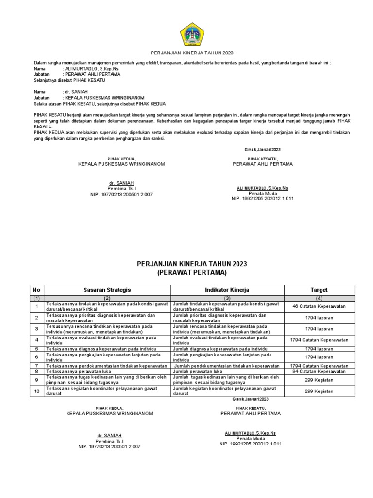 Contoh PK Staff | PDF