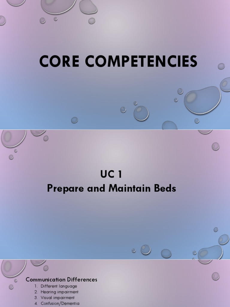 Core Competencies | PDF | Bed
