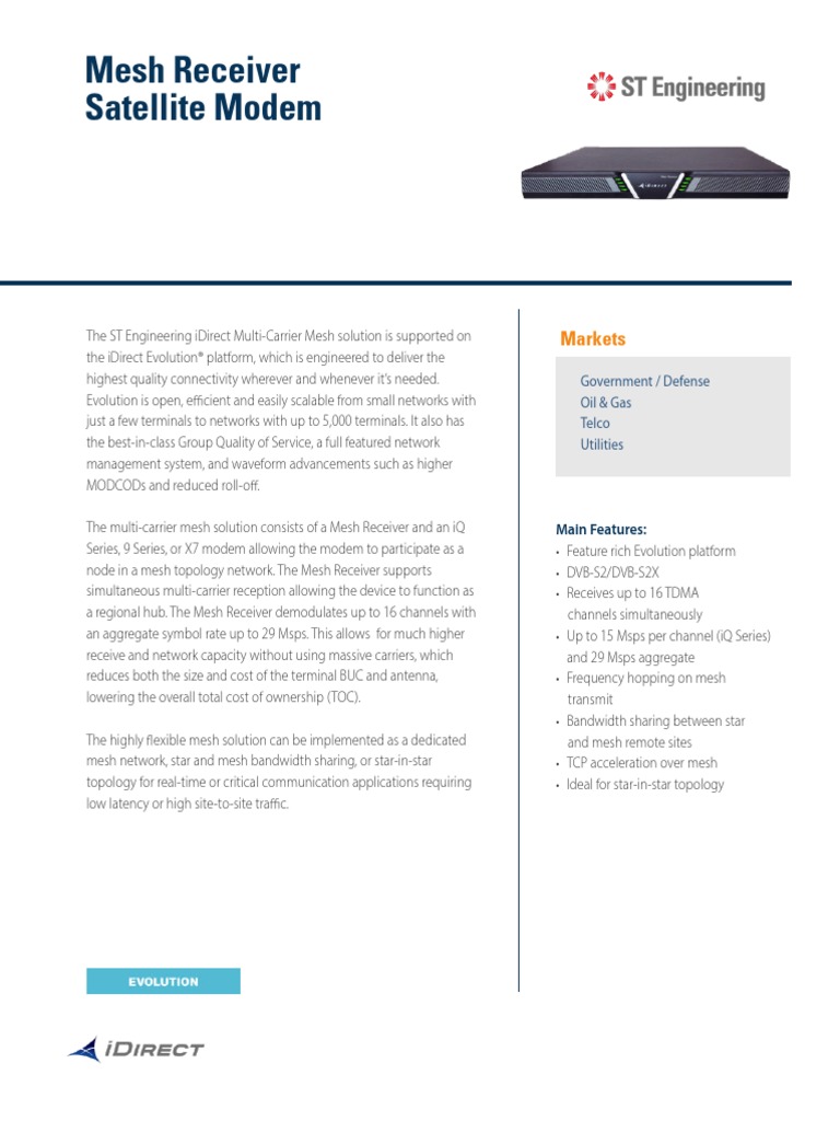 ProductSheet MeshReceiver | PDF | Computer Network | Modem