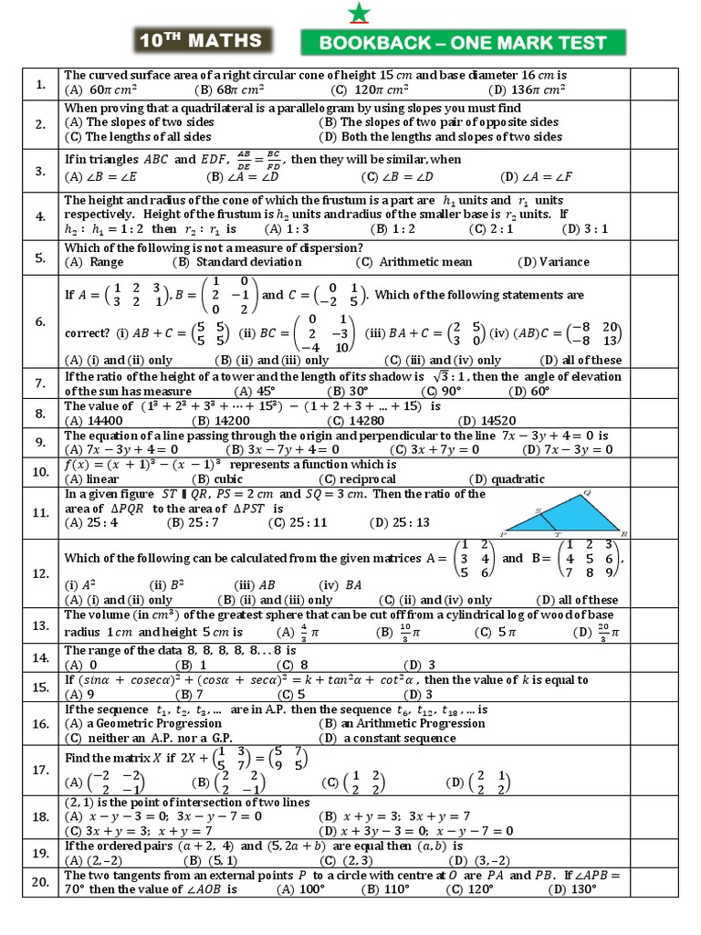 10th 1m. EM. Shuffled PDF | PDF | Sphere | Matrix (Mathematics)