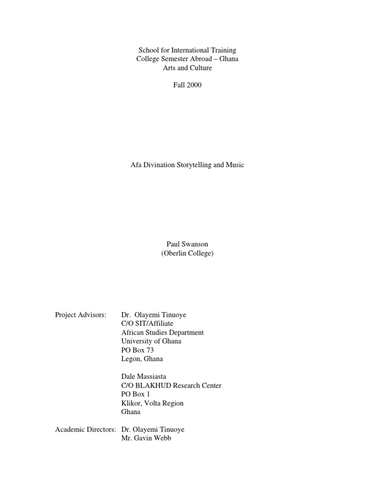 Afa Divination Storytelling | PDF | Divination