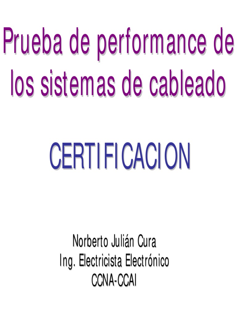 Prueba de Performance de Los Sistemas de Cableado | PDF | Decibel | Telecomunicaciones