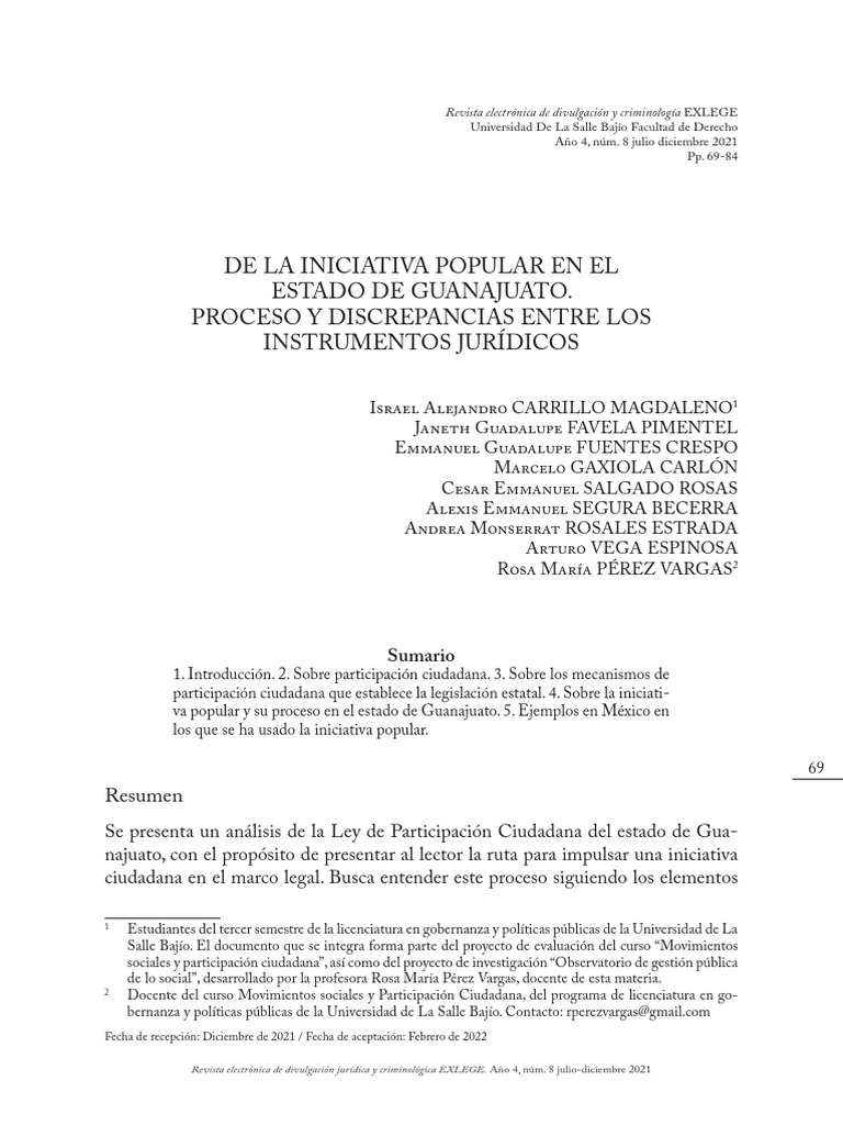 Exlege 08 Art 05-Israel Alejandro Carrillo Magdaleno | PDF | Iniciativa ...