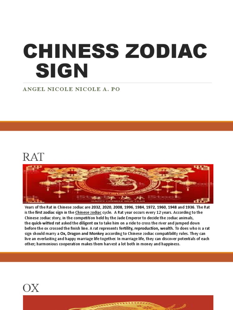 Chiness Zodiac Sign | PDF | Chinese Zodiac | Astrological Sign