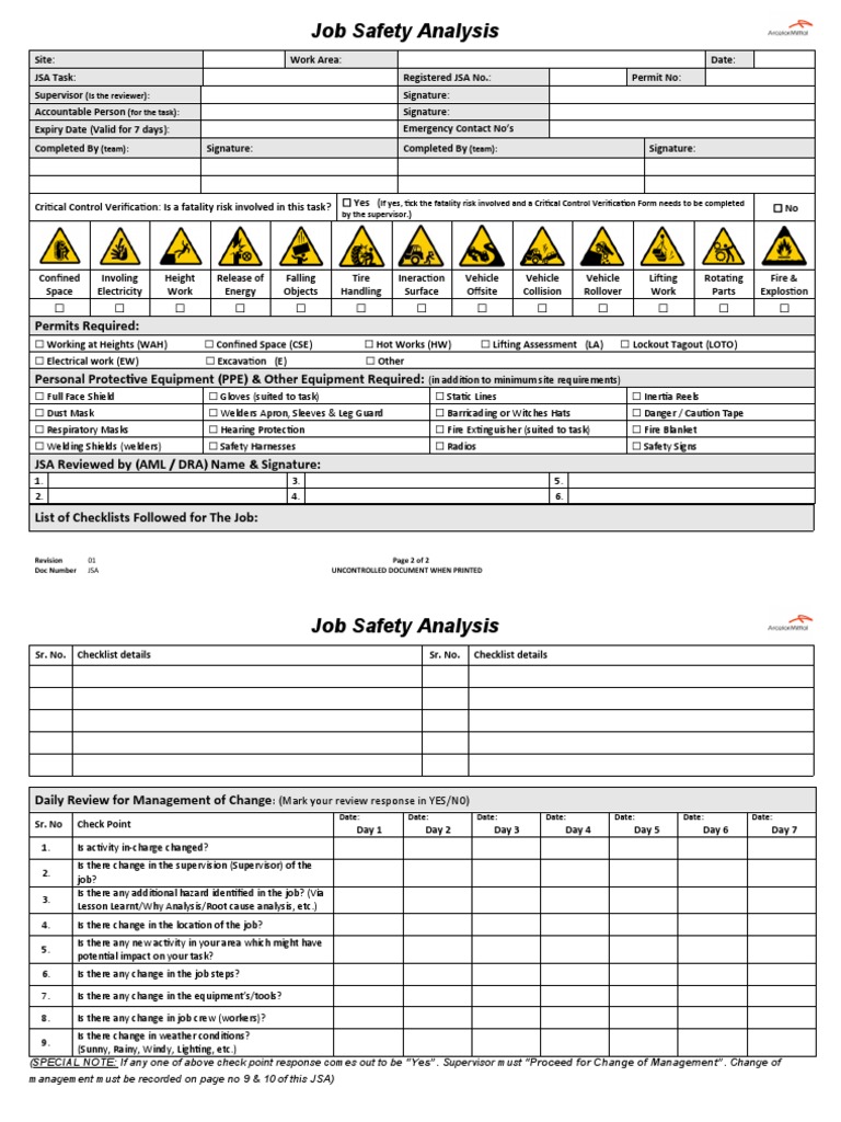 AML - Job Safety Analysis Maintenance | PDF | Risk | Ladder