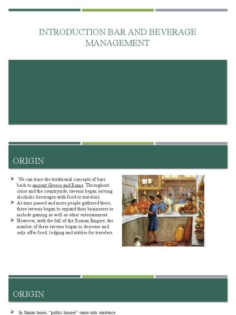 1 Introduction To Bar and Beverage Management | PDF | Bar (Establishment) | Drink
