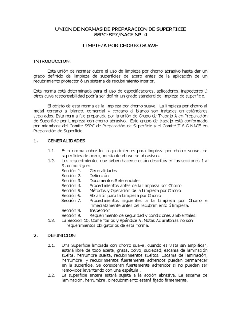 SSPC SP7 | PDF | Abrasivo | Acero