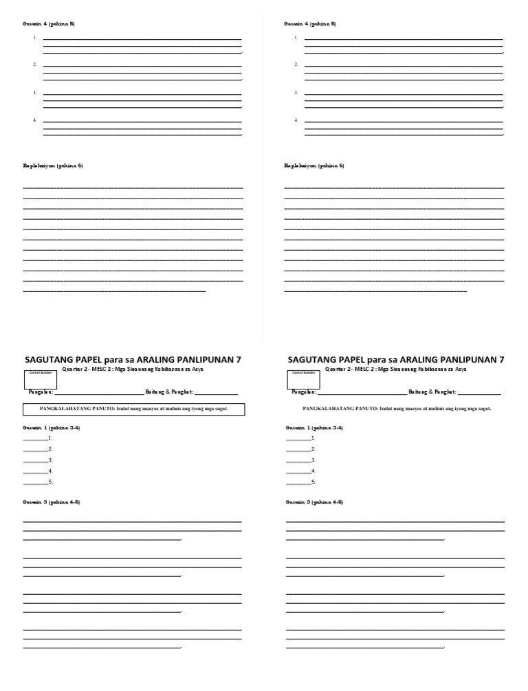 Answer Sheet AP7 q2 w2 | PDF