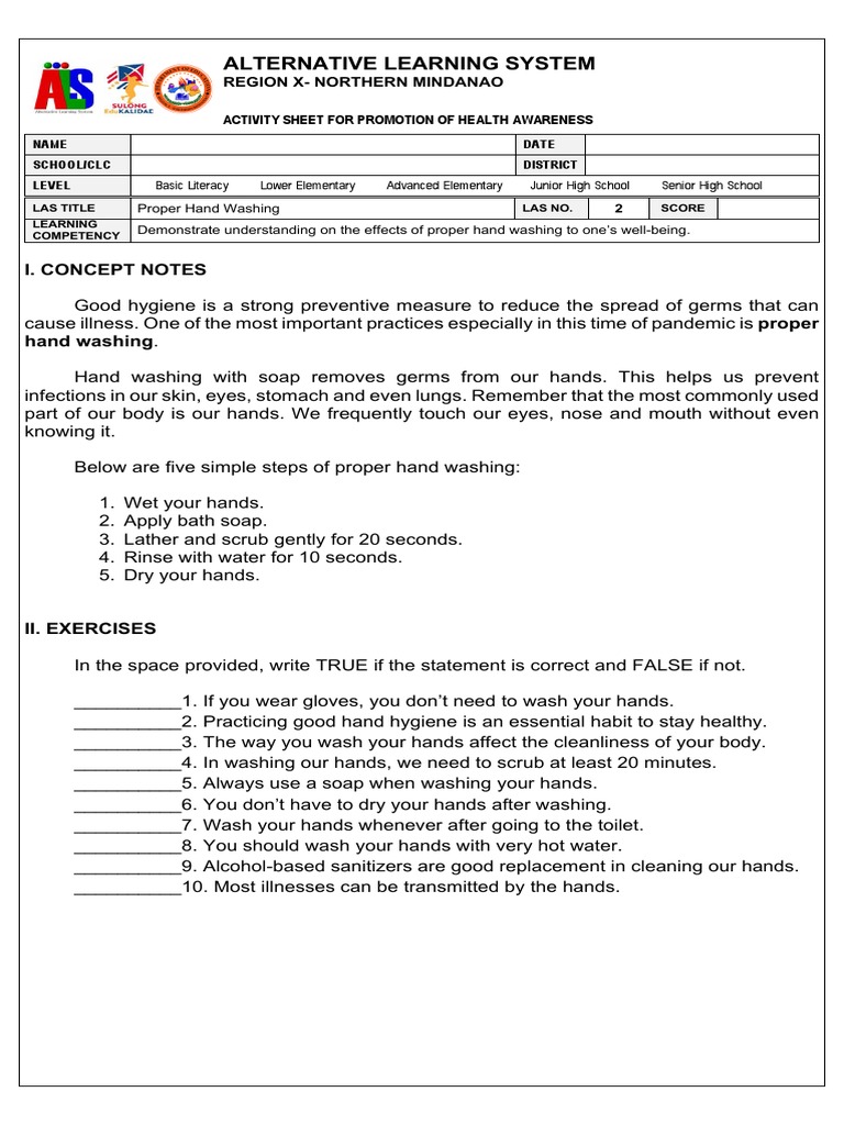 DLP Health LAS2 Proper Handwashing | PDF