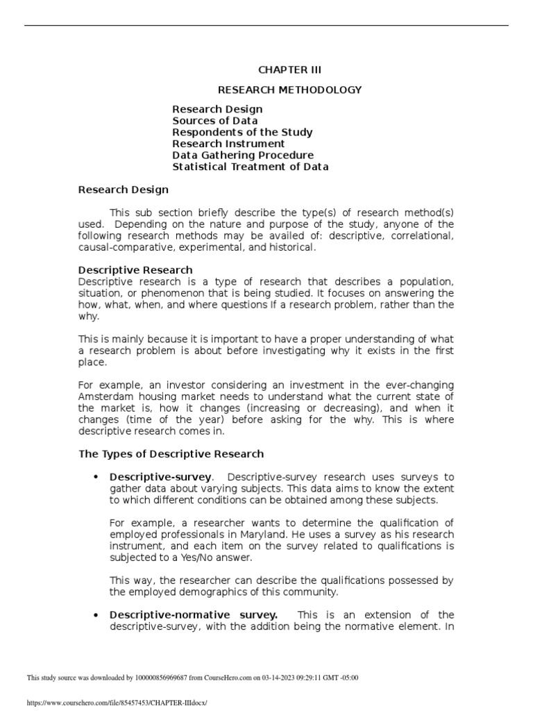 Chapter Iii | PDF | Qualitative Research | Survey Methodology