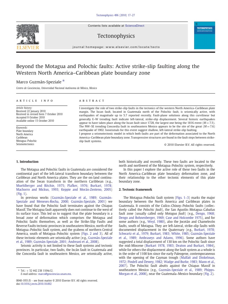 Marco Guzman2010 | PDF | Earthquakes | Fault (Geology)