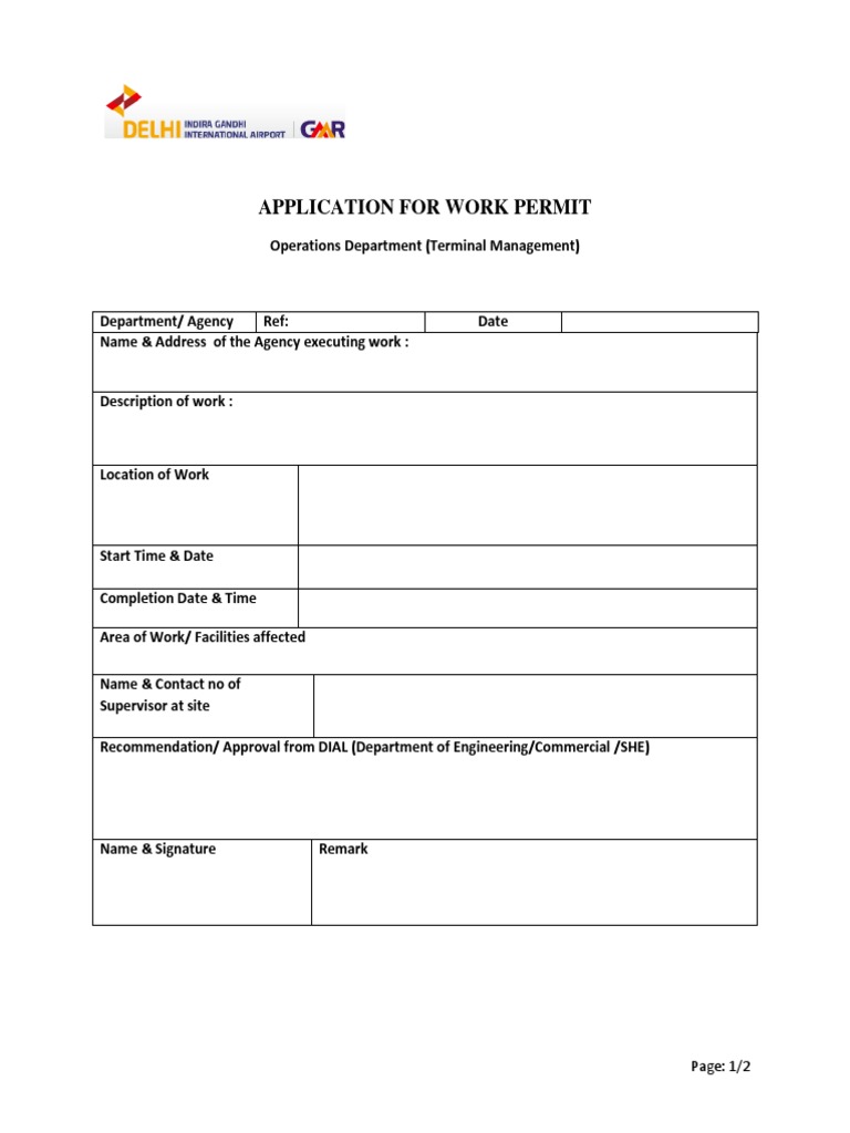 DIAL WORK PERMIT New | PDF | Electrical Connector | Occupational Safety ...