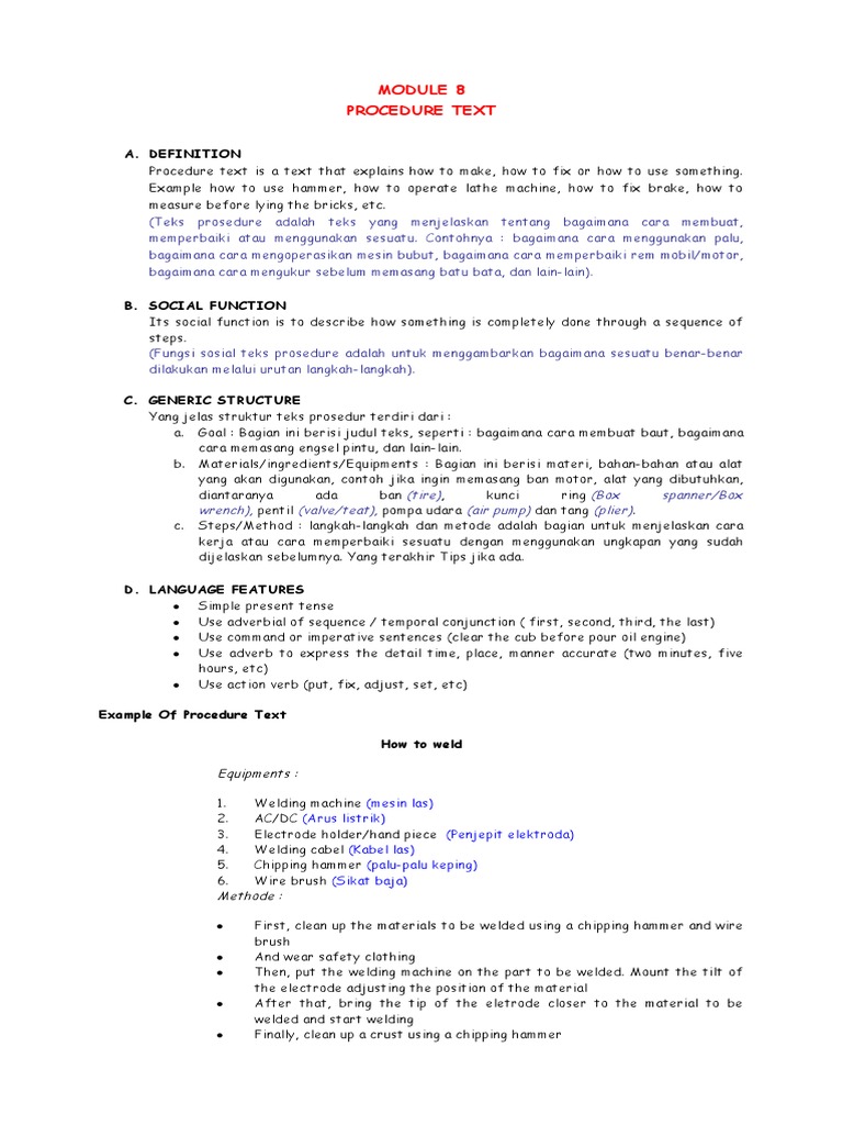 Module 8 Procedure Text | PDF