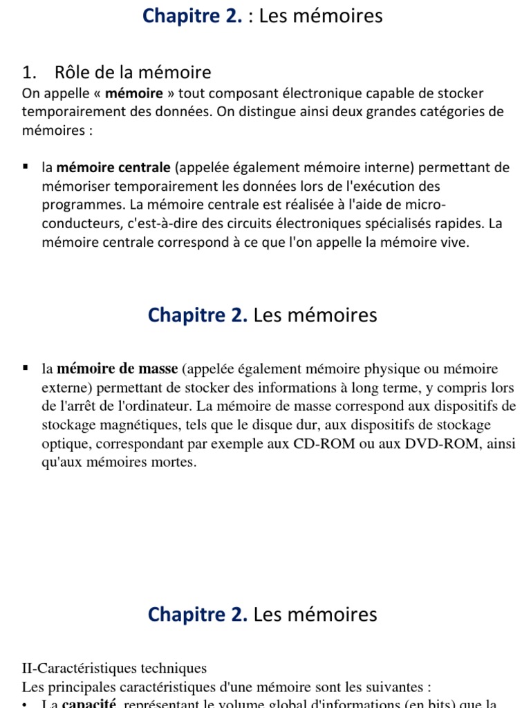 Cours 02 PDF | Télécharger gratuitement PDF | Mémoire (informatique) | Mémoire flash