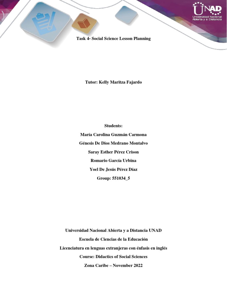 Task 4 - Social Science Lesson Planning | PDF