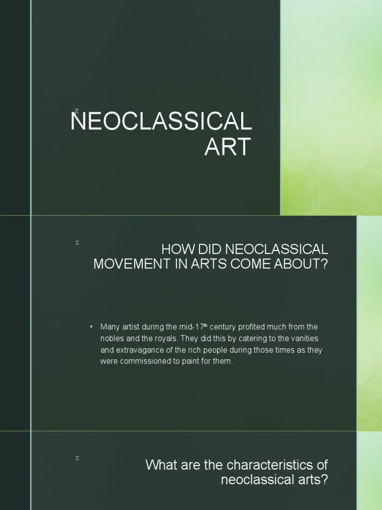 Characteristics of Neoclassical Art | PDF