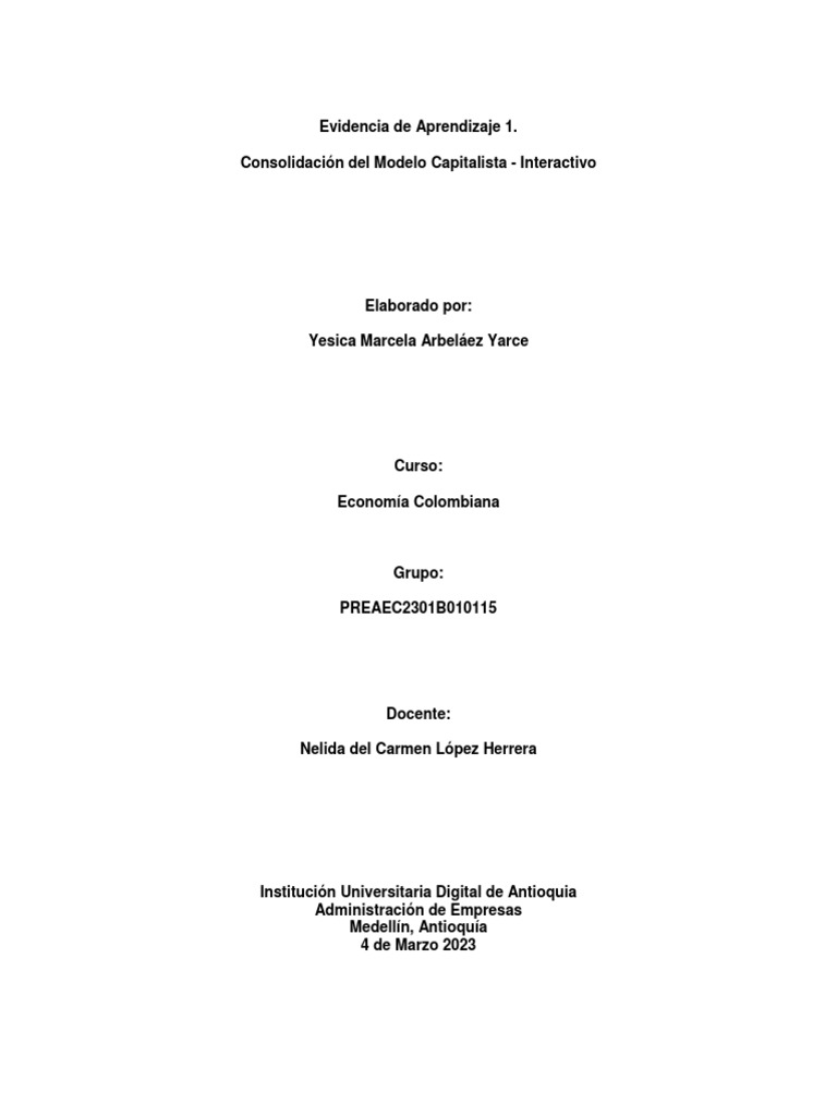 Consolidación del Modelo Capitalista - Interativo | PDF