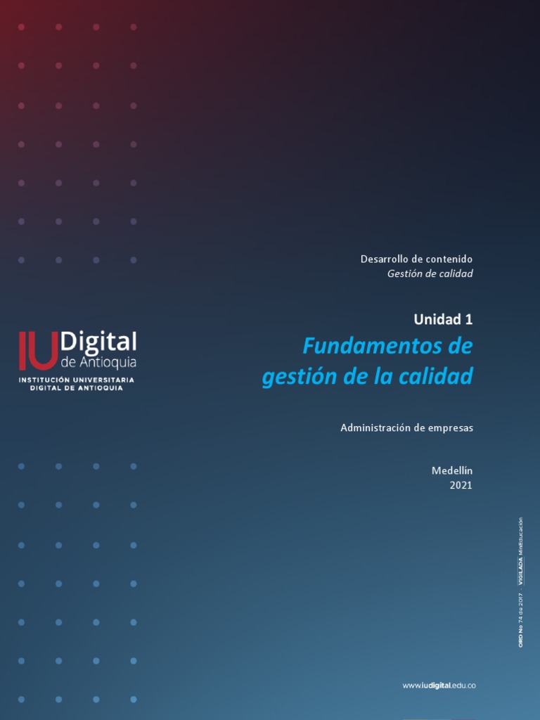 PDF GEST CAL U1 Imprimible | PDF | Calidad (comercial) | Gestión de la ...