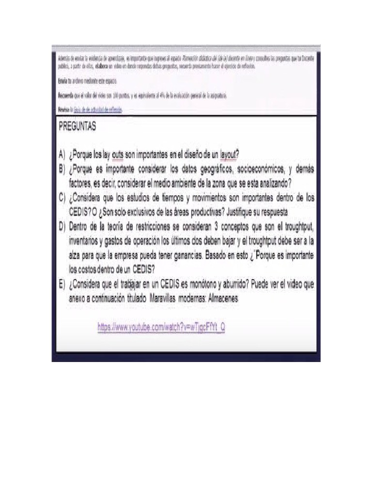 Preguntas de Reflexion Cedis | PDF