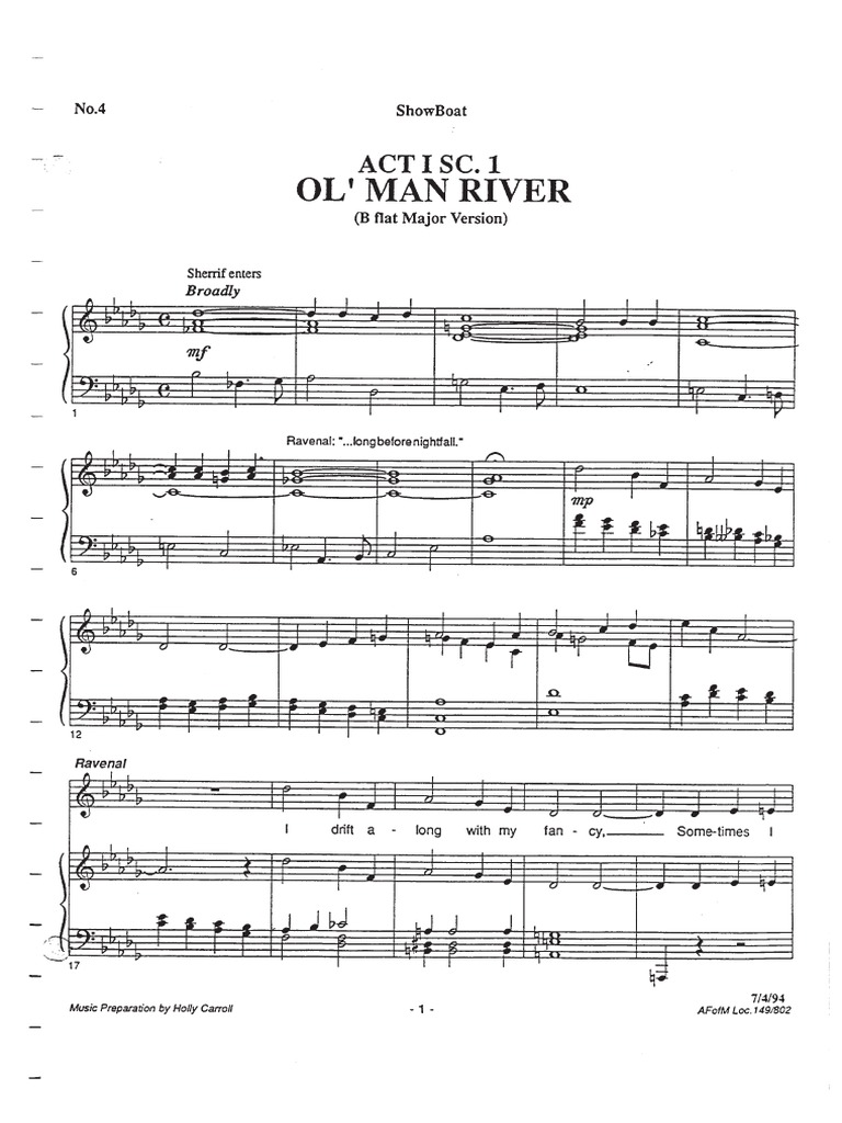 Ol Man River Showboat PDF | PDF