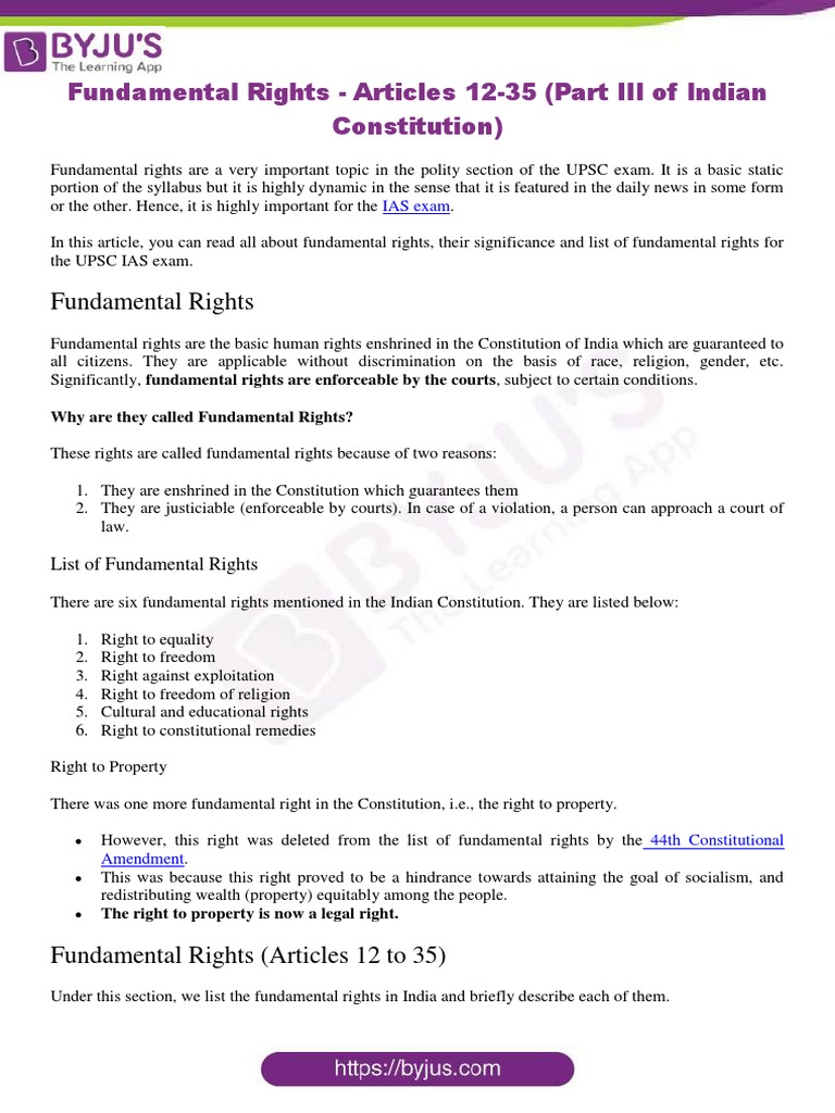 Fundamental Rights Indian Polity PDF | PDF | Political Science | Common Law