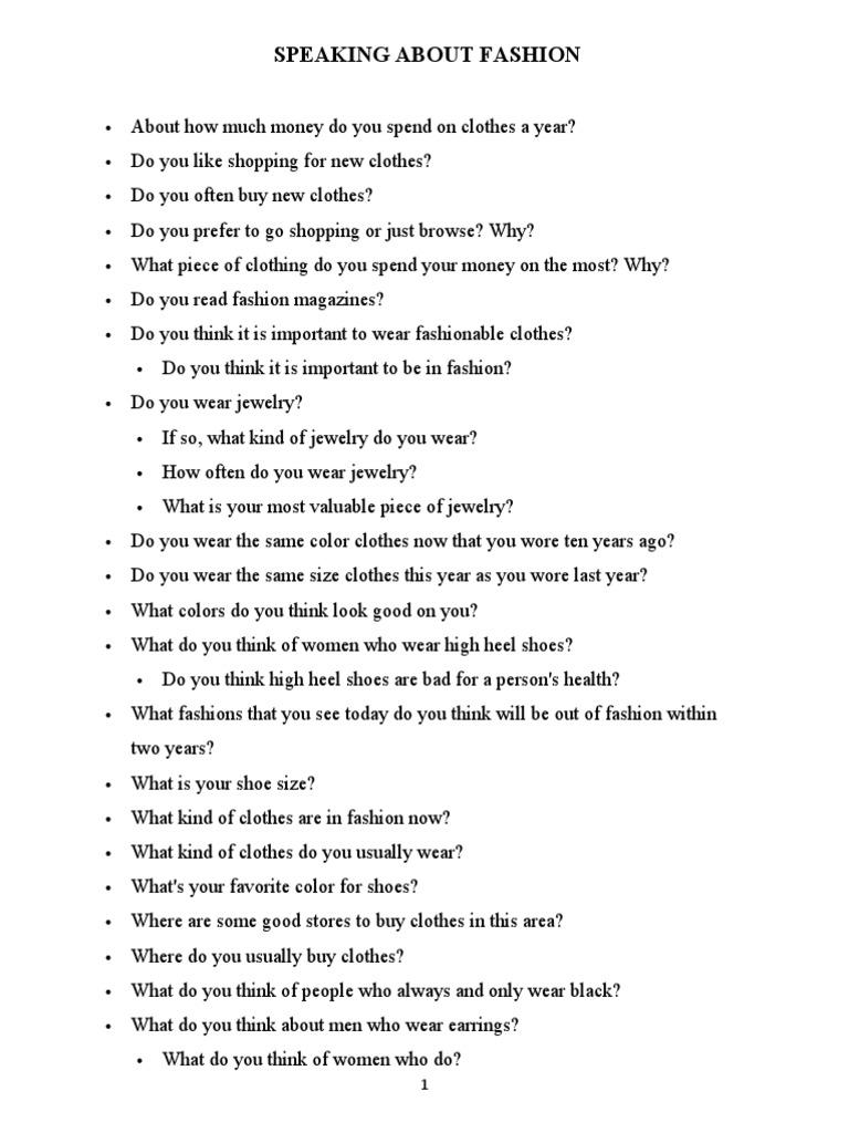 Exploring Perspectives on Fashion: An Interview on Clothing Preferences ...