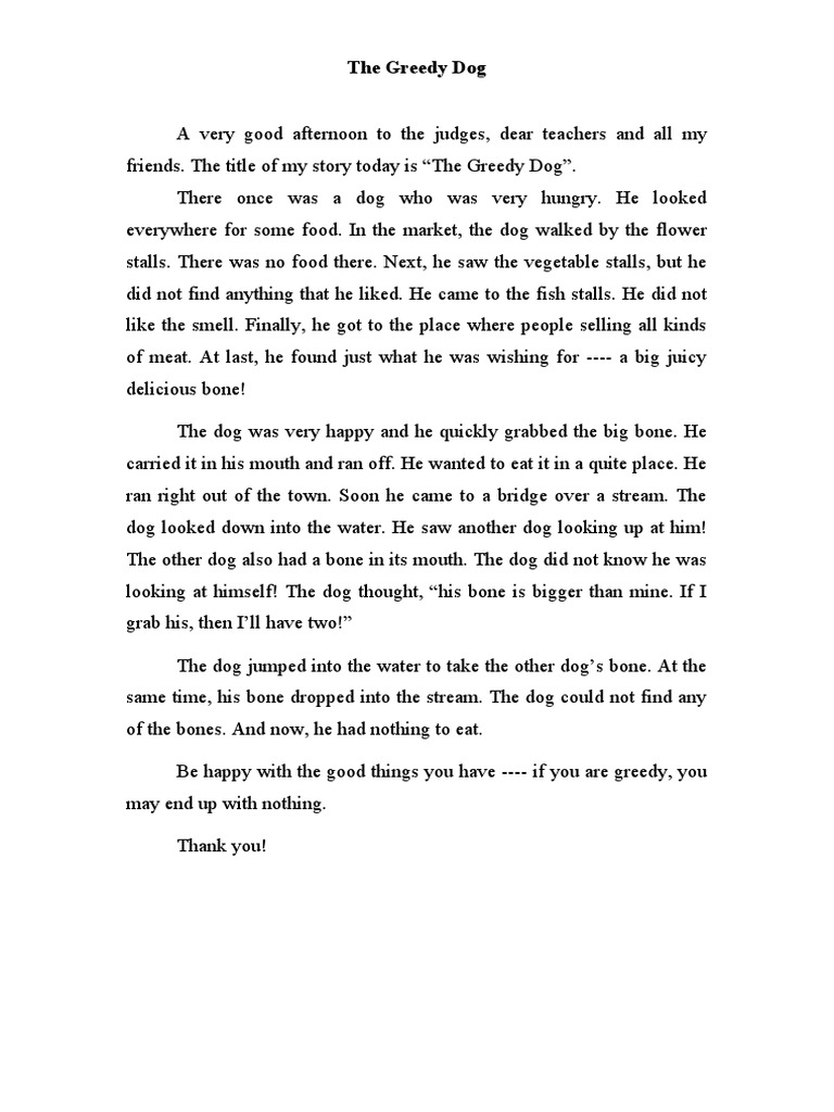 The Greedy Dog: A Cautionary Tale | PDF | Mystery, Thriller & Crime ...