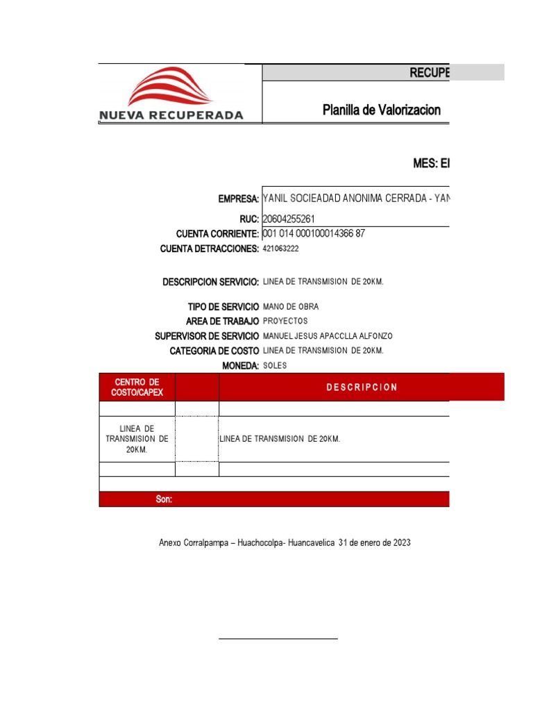Formato Valorizacion TOPOGRAFIA | PDF