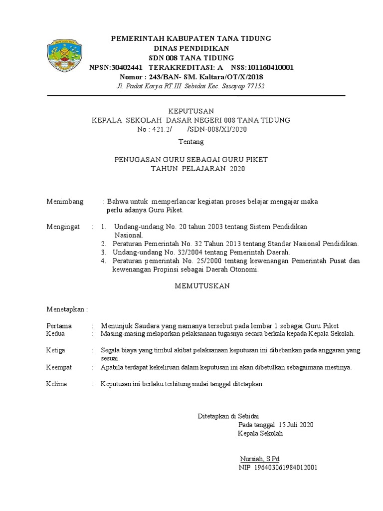 SK Tata Tertib 2021 | PDF