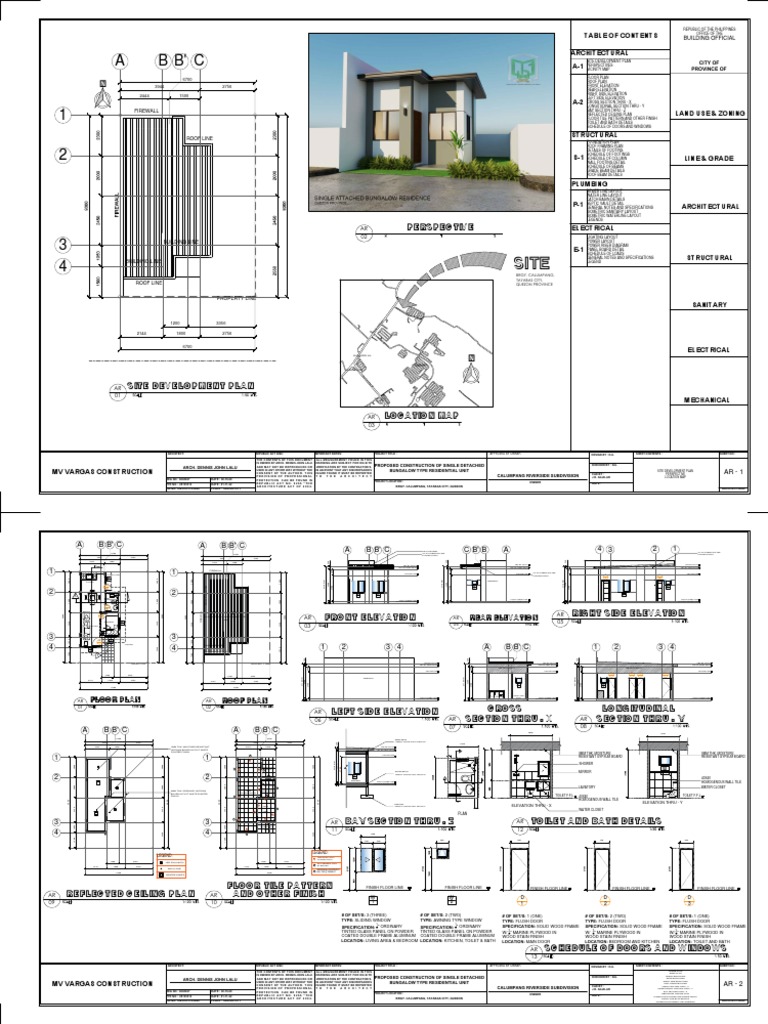 Single Storey Residential Building Plan | PDF | Building Engineering ...