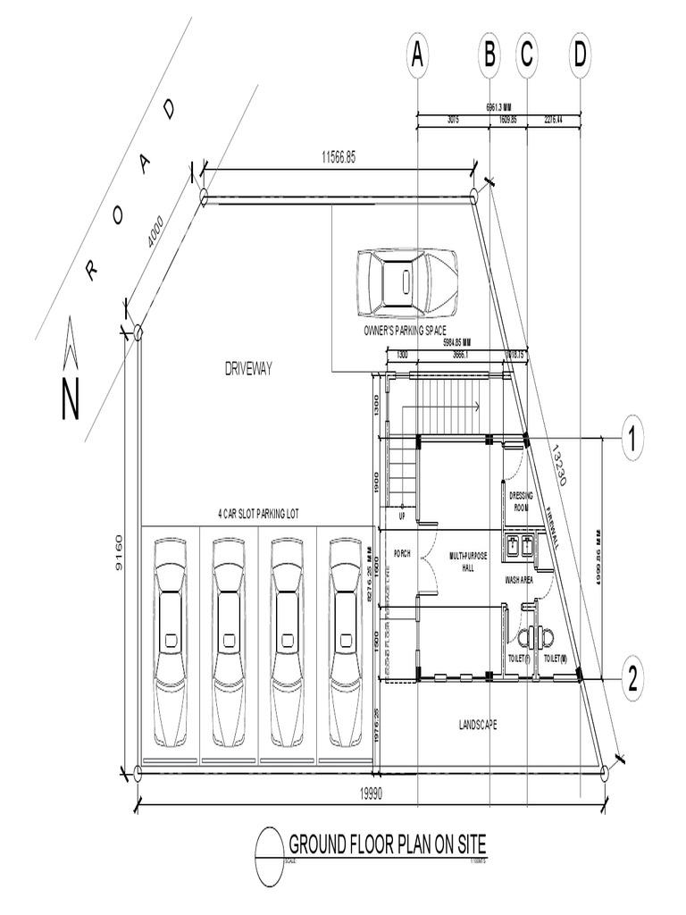 A B C D: Ground Floor Plan On Site | PDF | Buildings And Structures ...