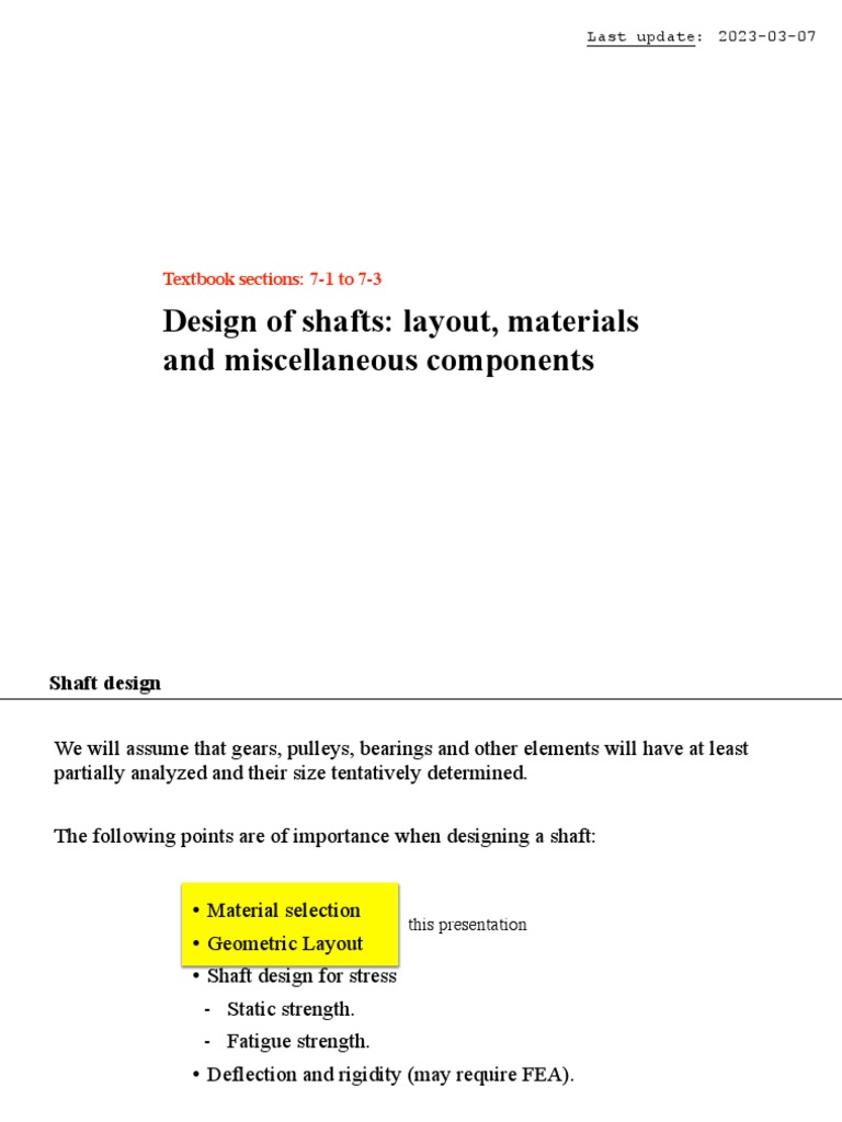 4 1 Design of Shaft | PDF | Strength Of Materials | Bearing (Mechanical)