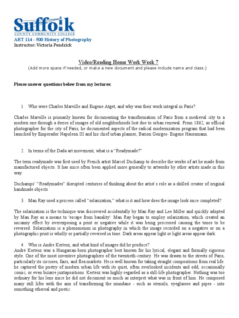 Video-Reading Home Work - 7 | PDF | Vision | Aesthetics