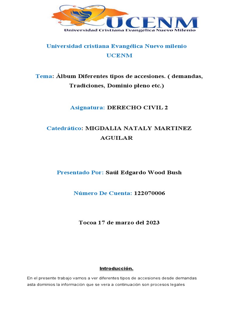 Acceciones Posesorias - Saul Wood - 122070006 - 5 | PDF | Demanda ...