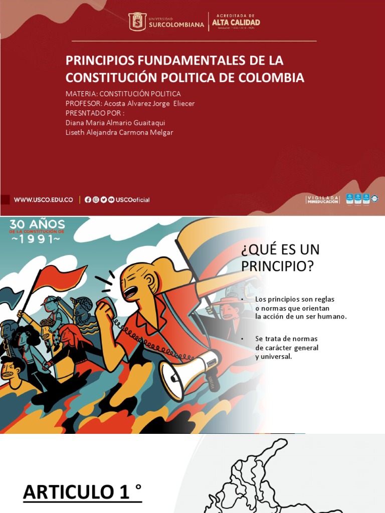 Principios Fundamentales - Constitución Politica PDF | PDF ...