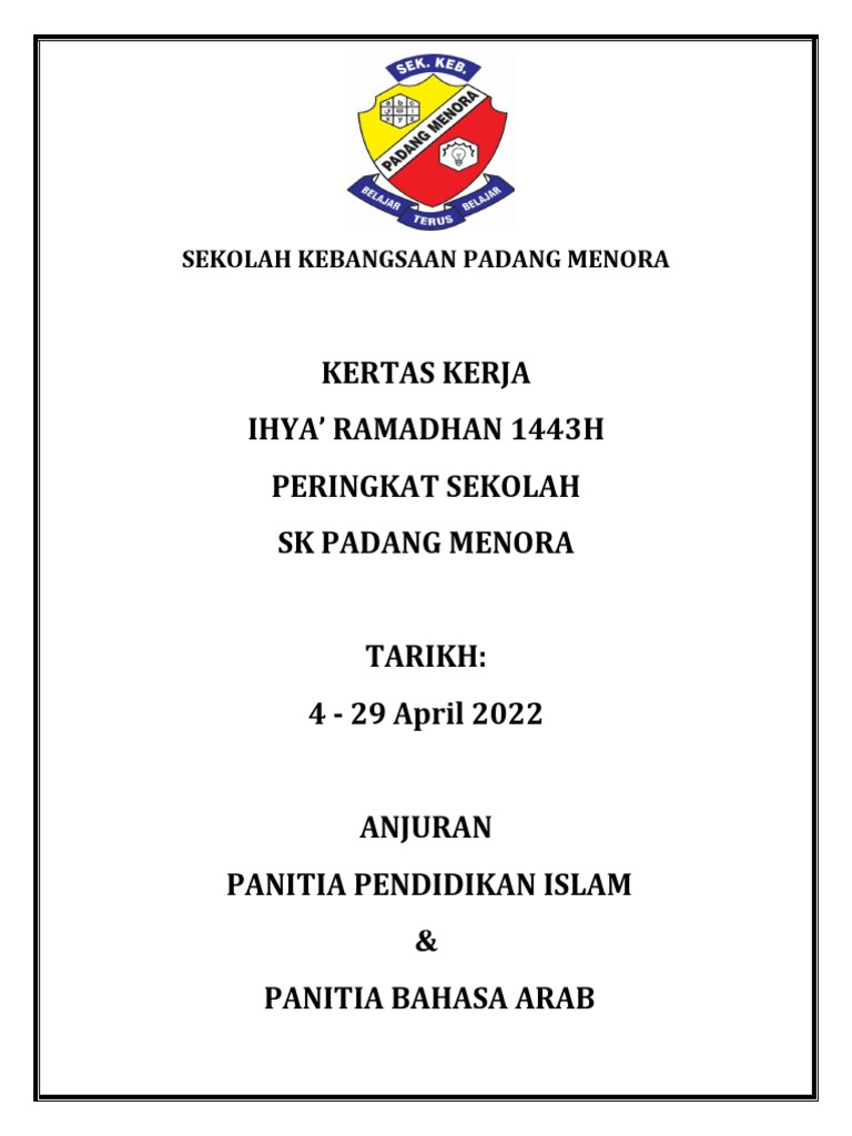 Program Ihya' Ramadhan SK Padang Menora | PDF