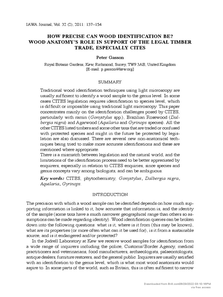 Analysis of the Challenges of Precise Wood Identification to Support ...