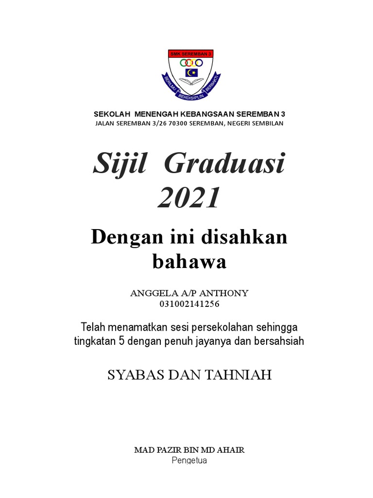 5 Usm Dan Upm Sijil Graduasi 2021 | PDF