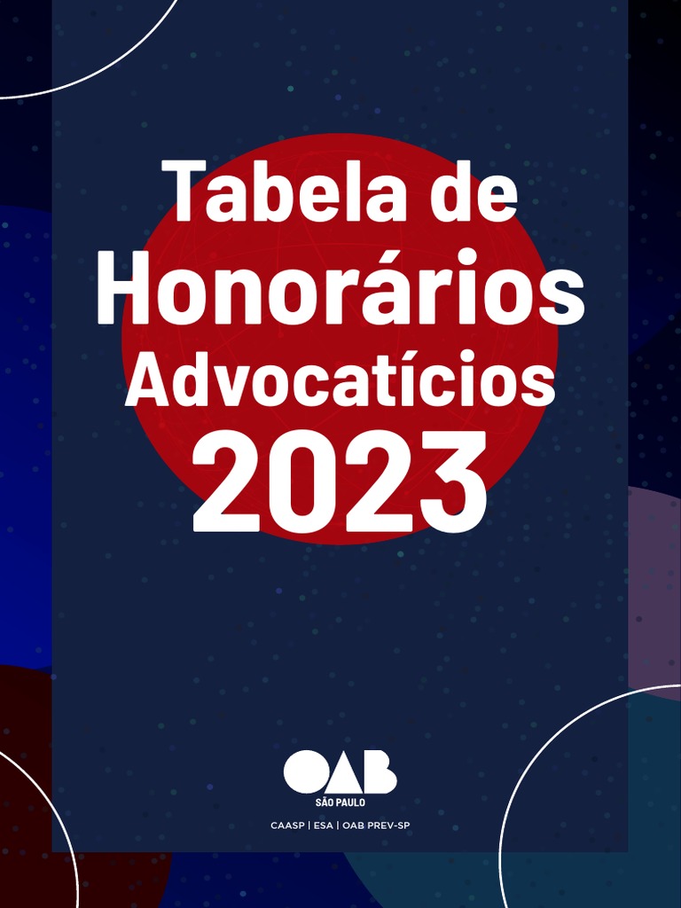 OAB SP Tabela de Honorarios 2023 | PDF | Advogado | Falência