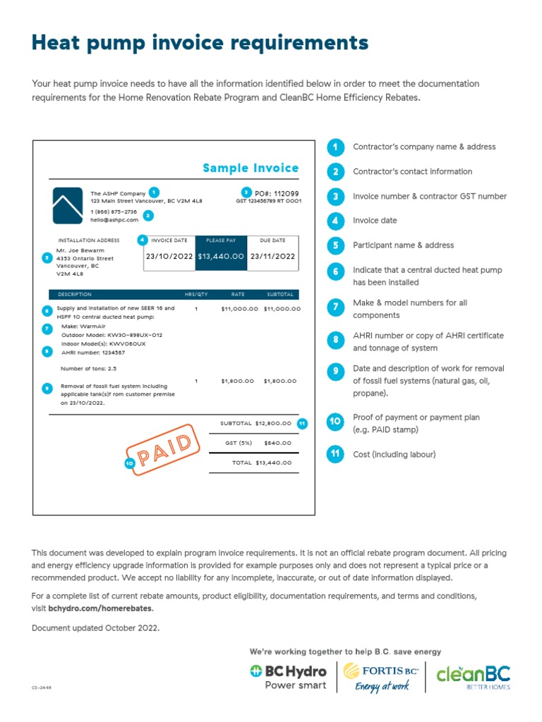 Heat Pump Sample Invoice | PDF | Invoice | Heat Pump