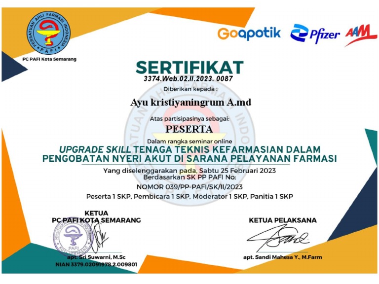 Sertifikat Webinar Nasional 25 Februari 2023 PDF | PDF