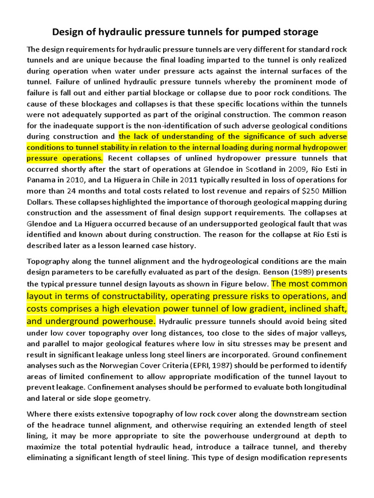 Design of hydraulic pressure tunnels | PDF | Hydroelectricity | Pump