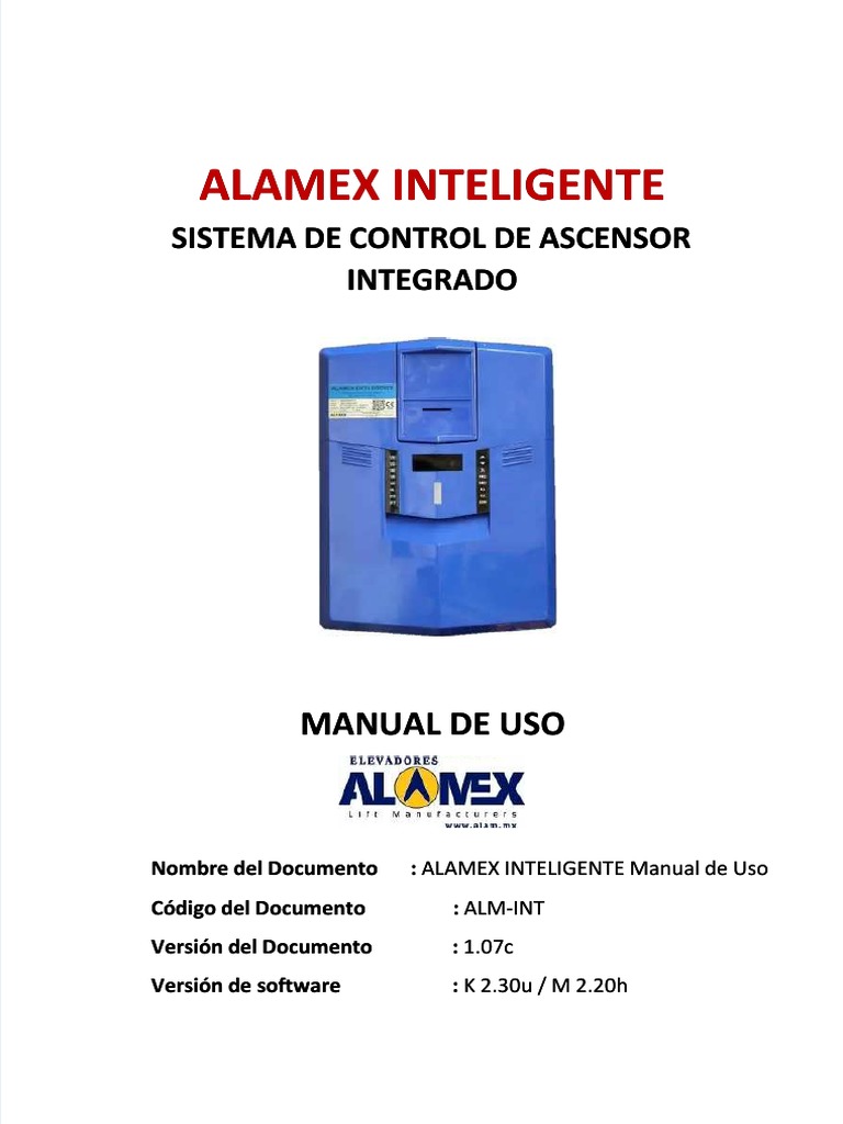 Manual de Uso Alamex Ascensor | PDF | Ascensor | Software de la aplicacion
